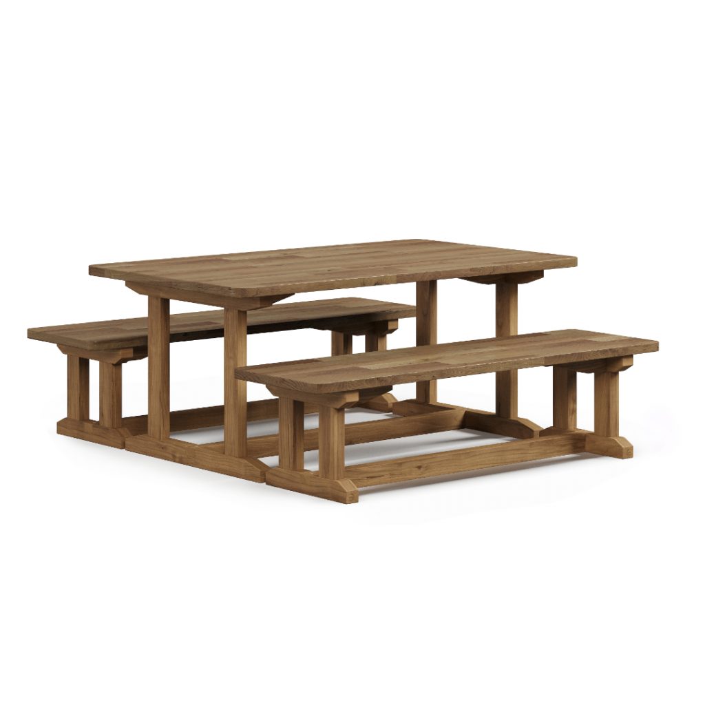 Treewood Table & Bench Set 120x60 50H - Step4