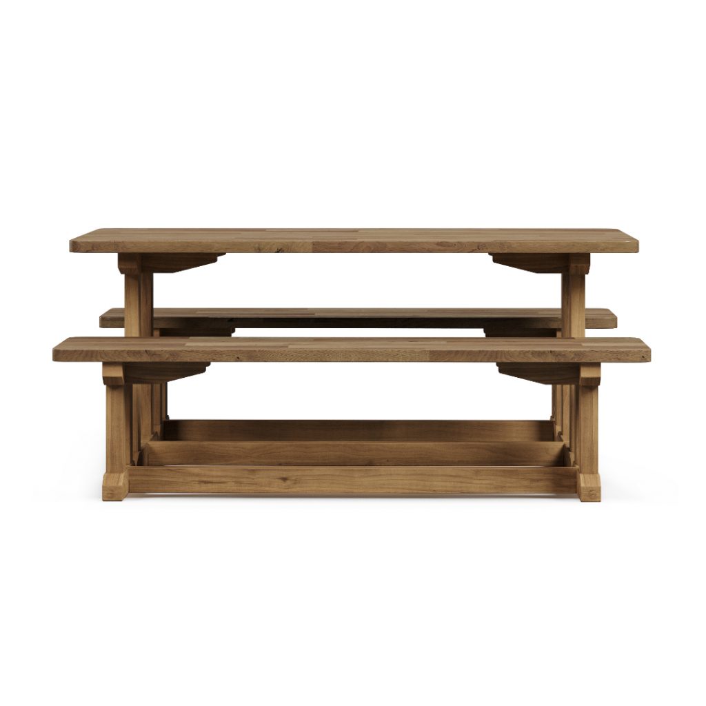 Treewood Table & Bench Set 120x60 50H - Step4