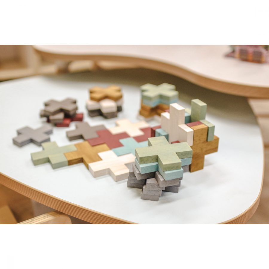 Wooden Plus Block Set - Earth Tone (35pcs) - Step4